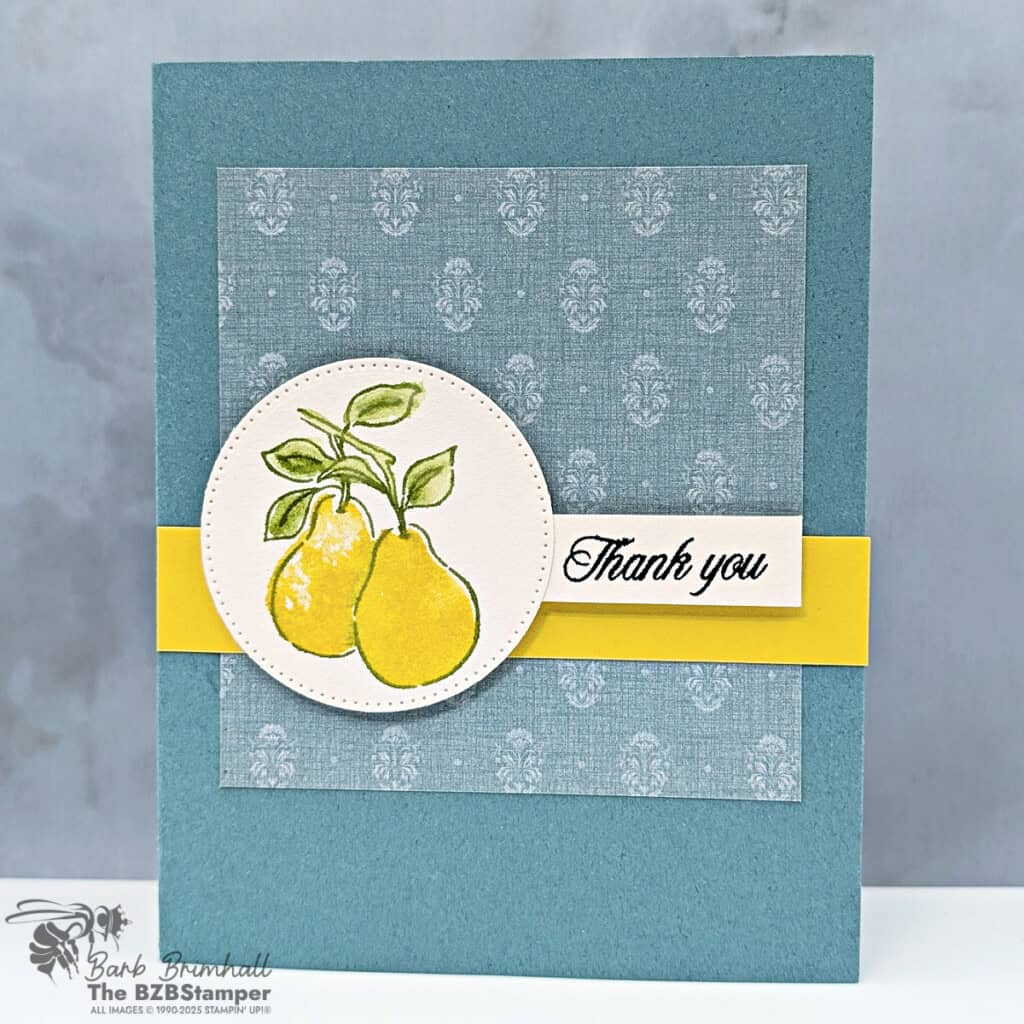 Coffee and a Card with Perfectly Pears - Barb Brimhall, The BZBStamper